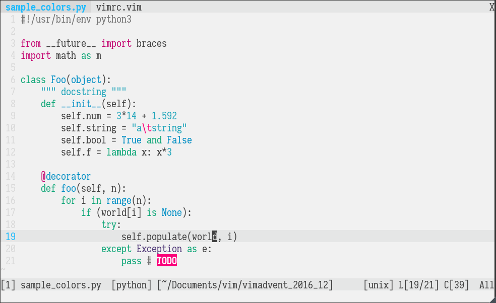 Vim の割と新しいおすすめ colorscheme たちを紹介する #Vim - Qiita