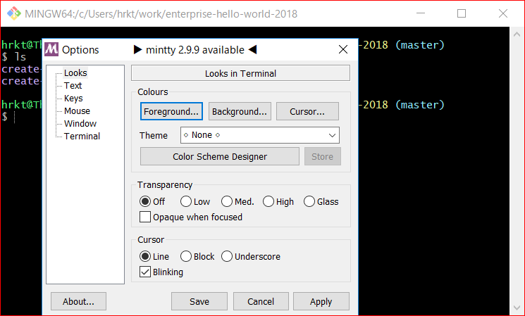 Windows環境で快適にBash(Git Bash)とターミナル(mintty)を使うために色とフォントを変える #gitbash - Qiita