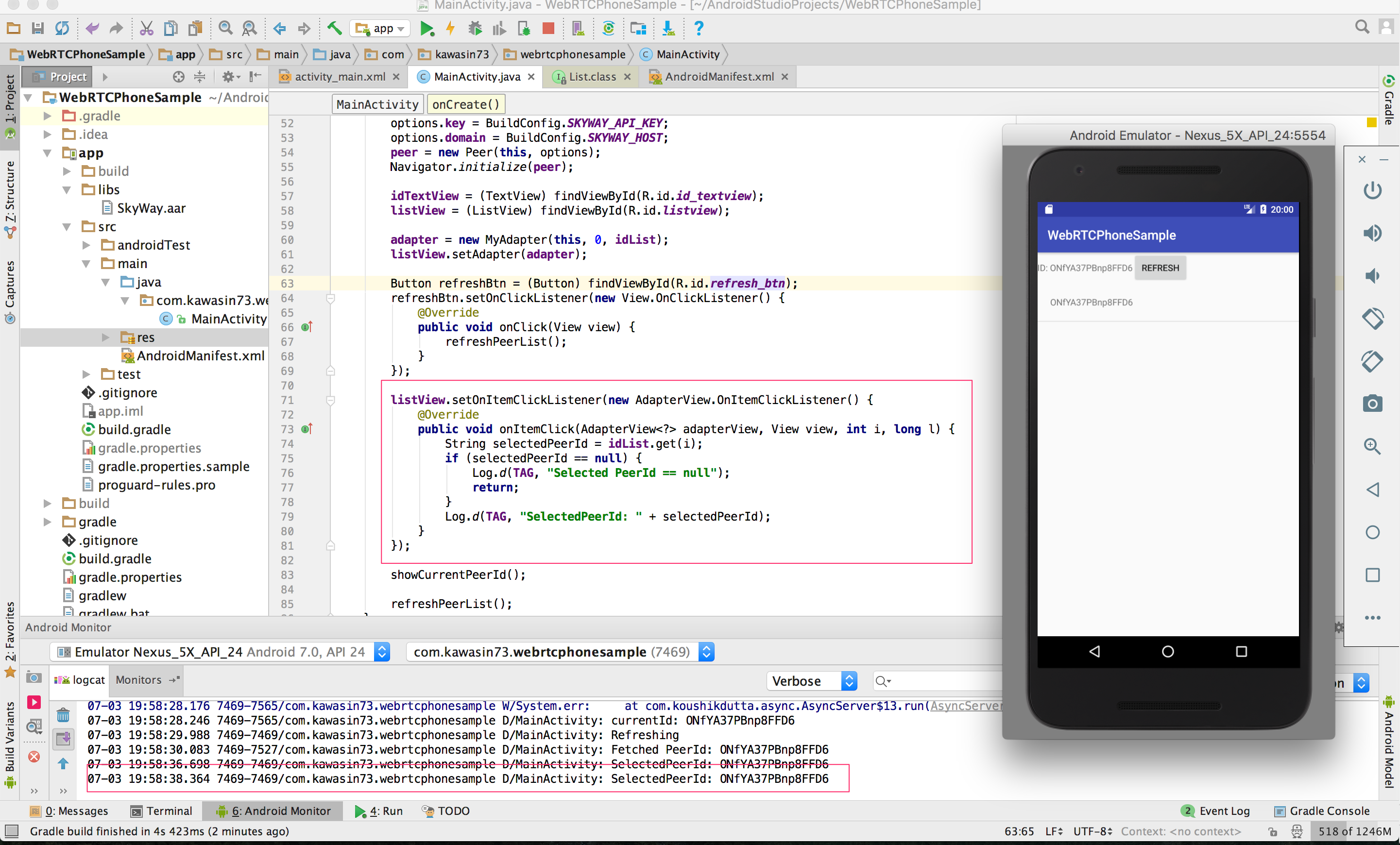 AndroidでWebRTCを使った電話アプリを実装する【初心者向け】 #SkyWay - Qiita