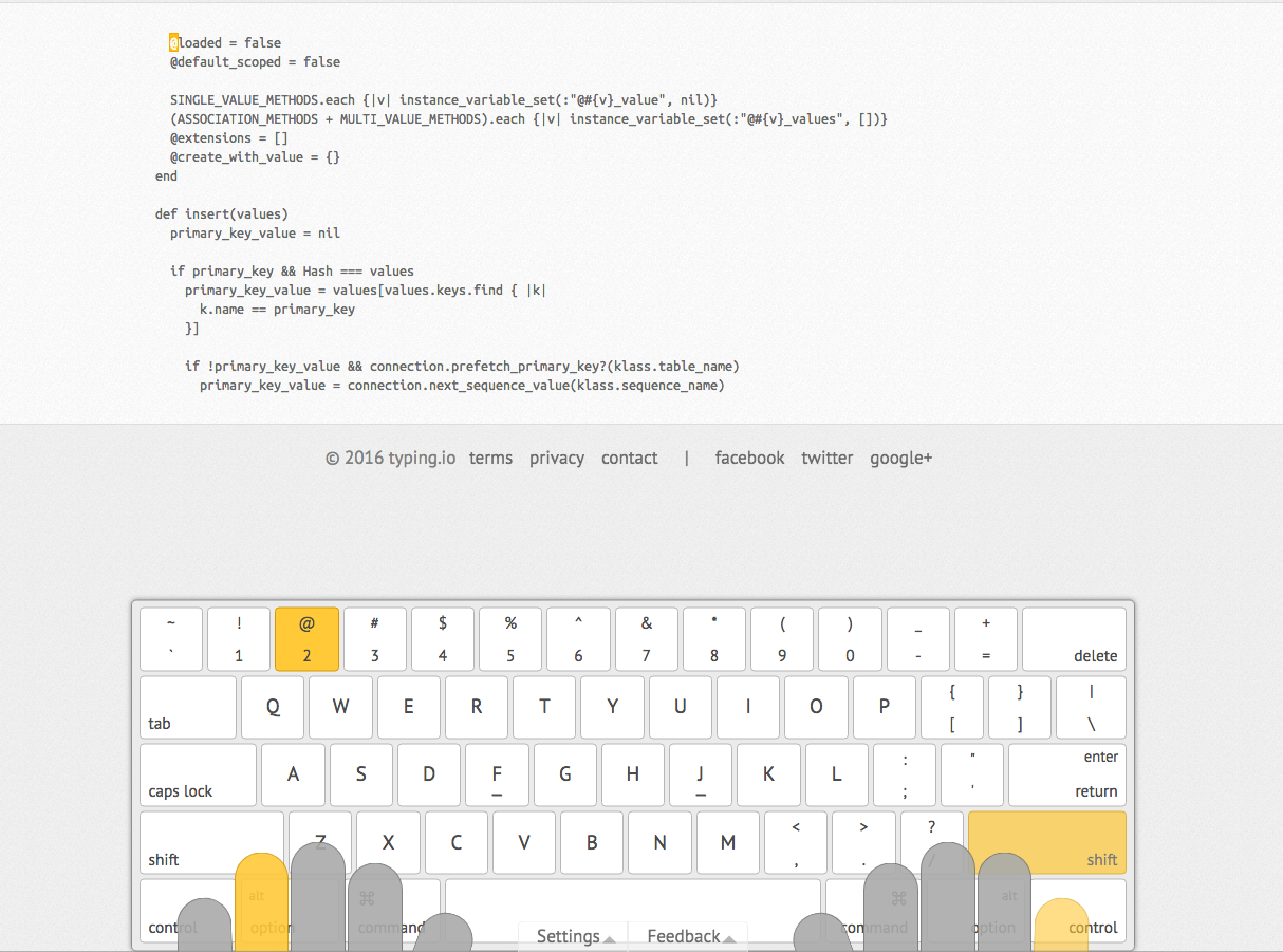 コーディングのタイピング練習ができる！ typing.io の紹介 #Rails - Qiita