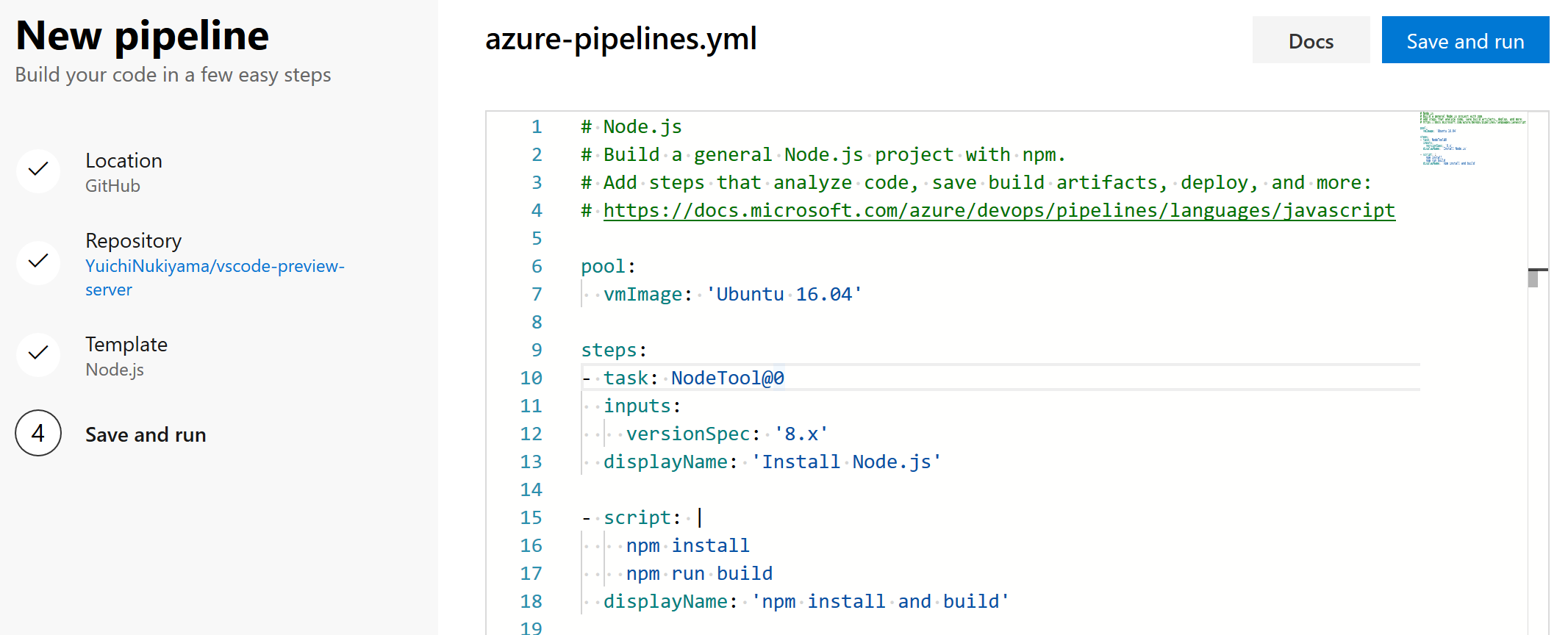 Azure PipelinesでGithub上のコードのユニットテストを自動実行 #Node.js - Qiita