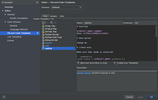 PyCharmでよく使うファイルのテンプレート #Python - Qiita