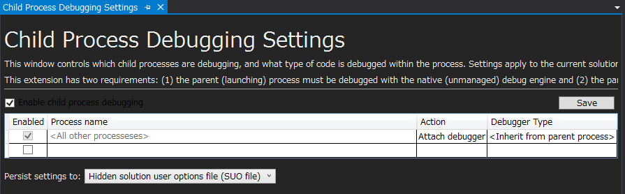 Visual Studio 2013で親プロセスと子プロセスを同時にデバッグする方法 #C# - Qiita