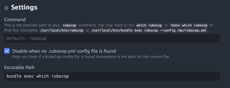 atomのlinter-rubocopでrubocop-rspecが読み込まれない - Qiita