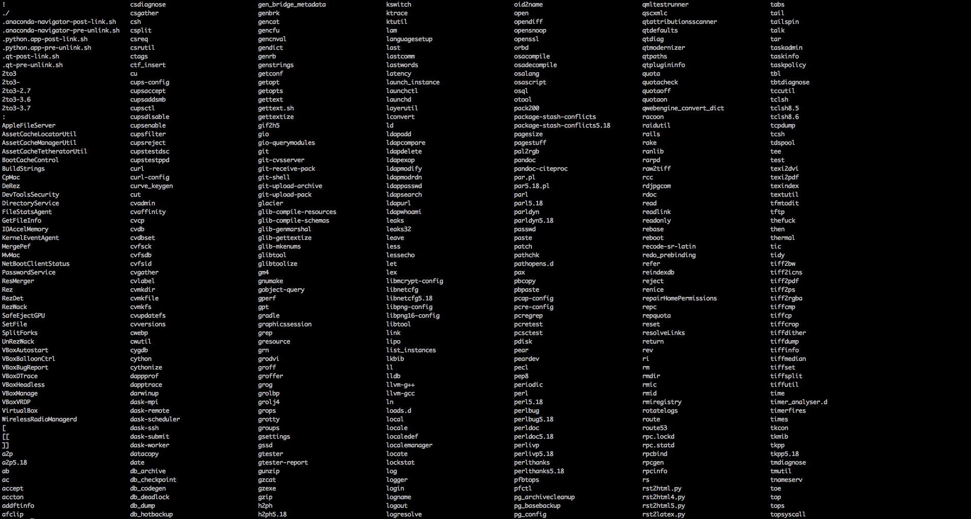 ターミナルで使用できる全コマンドを表示する方法は意外と簡単だった #Linux - Qiita