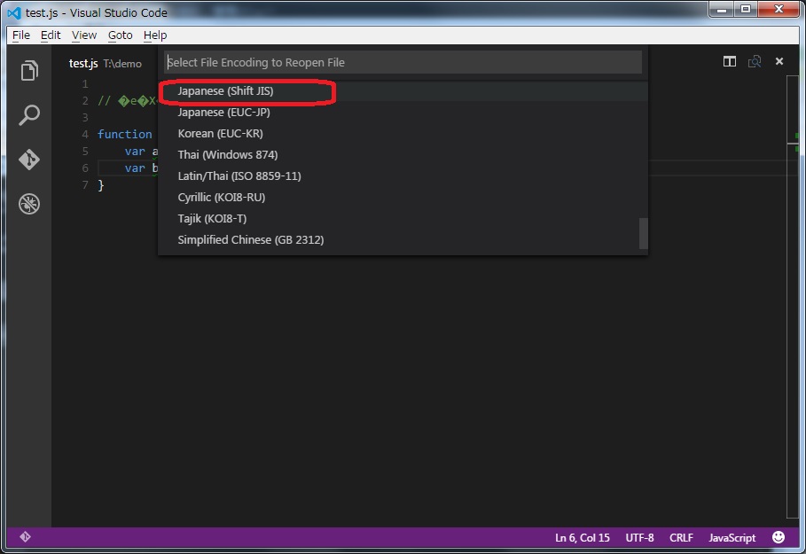 [VSCode]Visual Studio CodeでShift-JISのファイルを開く #VisualStudioCode - Qiita