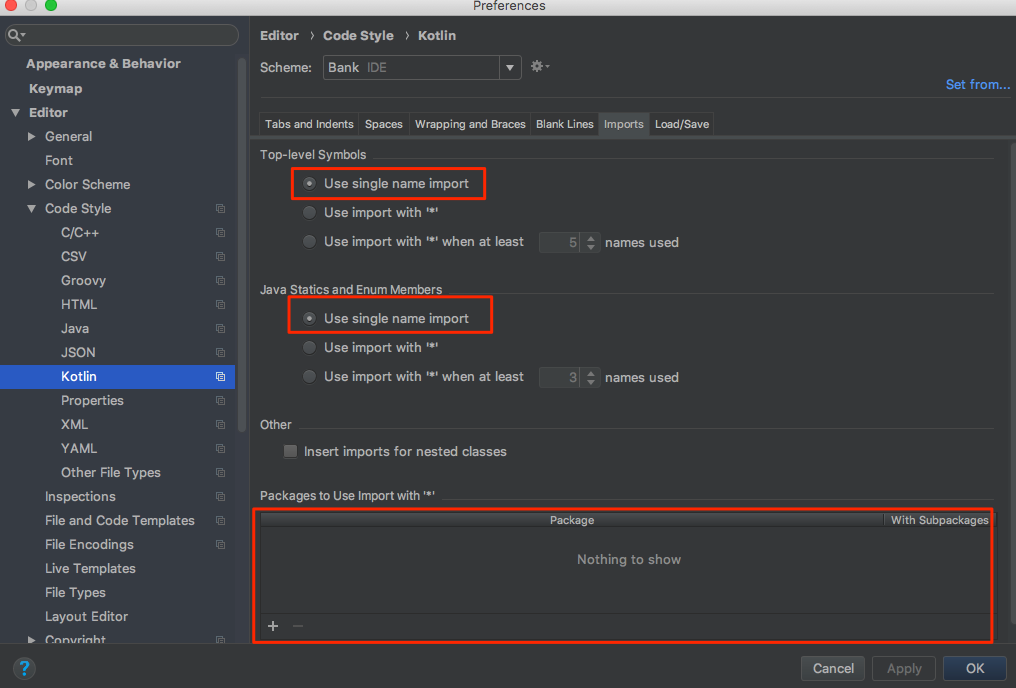 AndroidStudioでKotlin使用時にwildcard importをオフにする #Import - Qiita