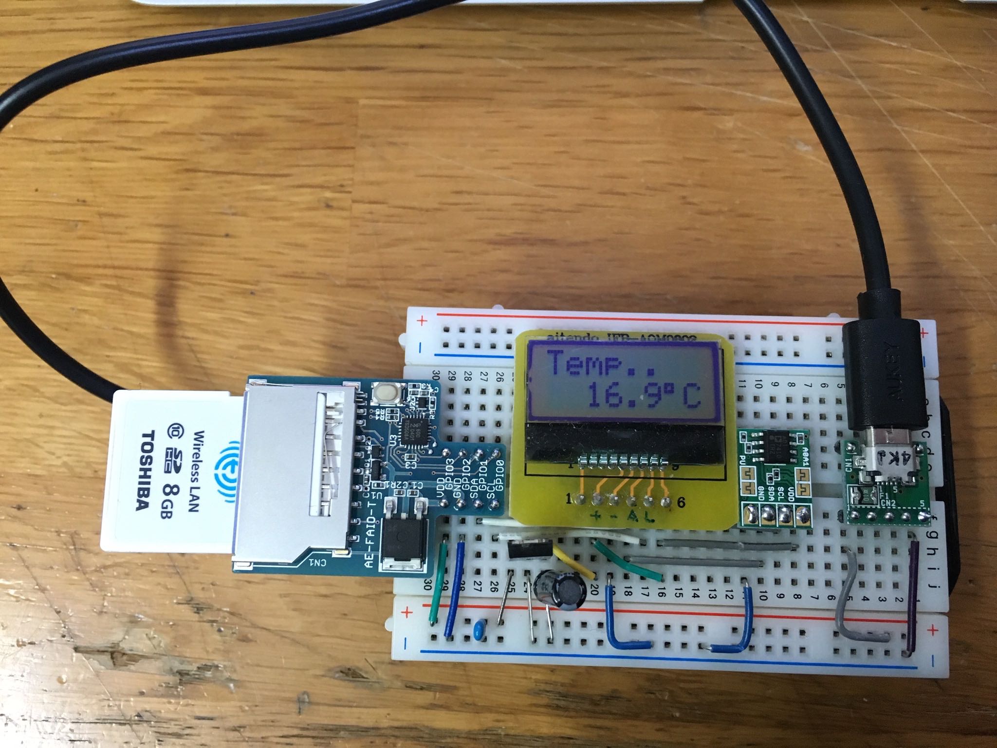 FlashAirと温度センサーADT7410で温度測定してみた #Lua - Qiita