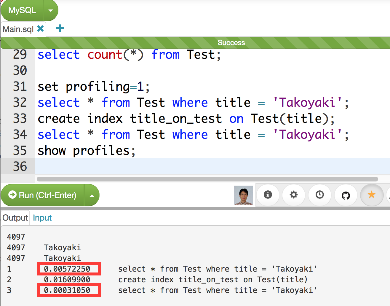 MySQL: Index作成によるパフォーマンス比較 #MySQL - Qiita