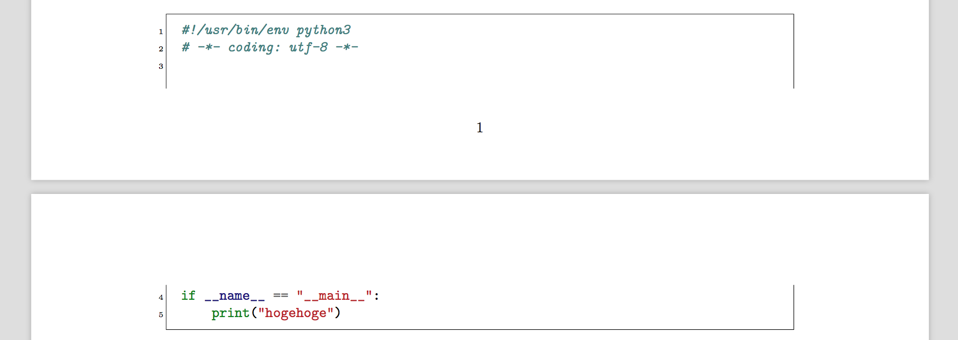 mintedでLaTeXドキュメントにソースコードを載せる #latextools - Qiita