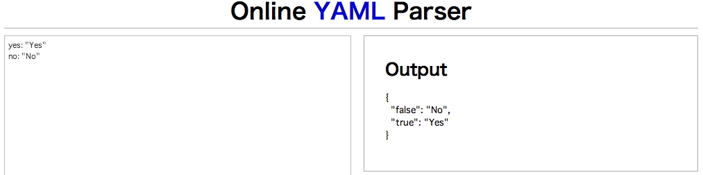 YAMLの真偽値の扱いに注意。 #YAML - Qiita
