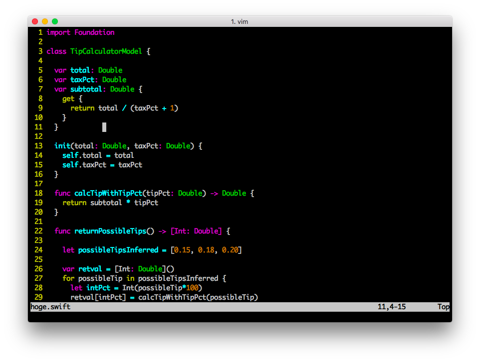 VimでSwiftのSyntax Highlight #Swift - Qiita